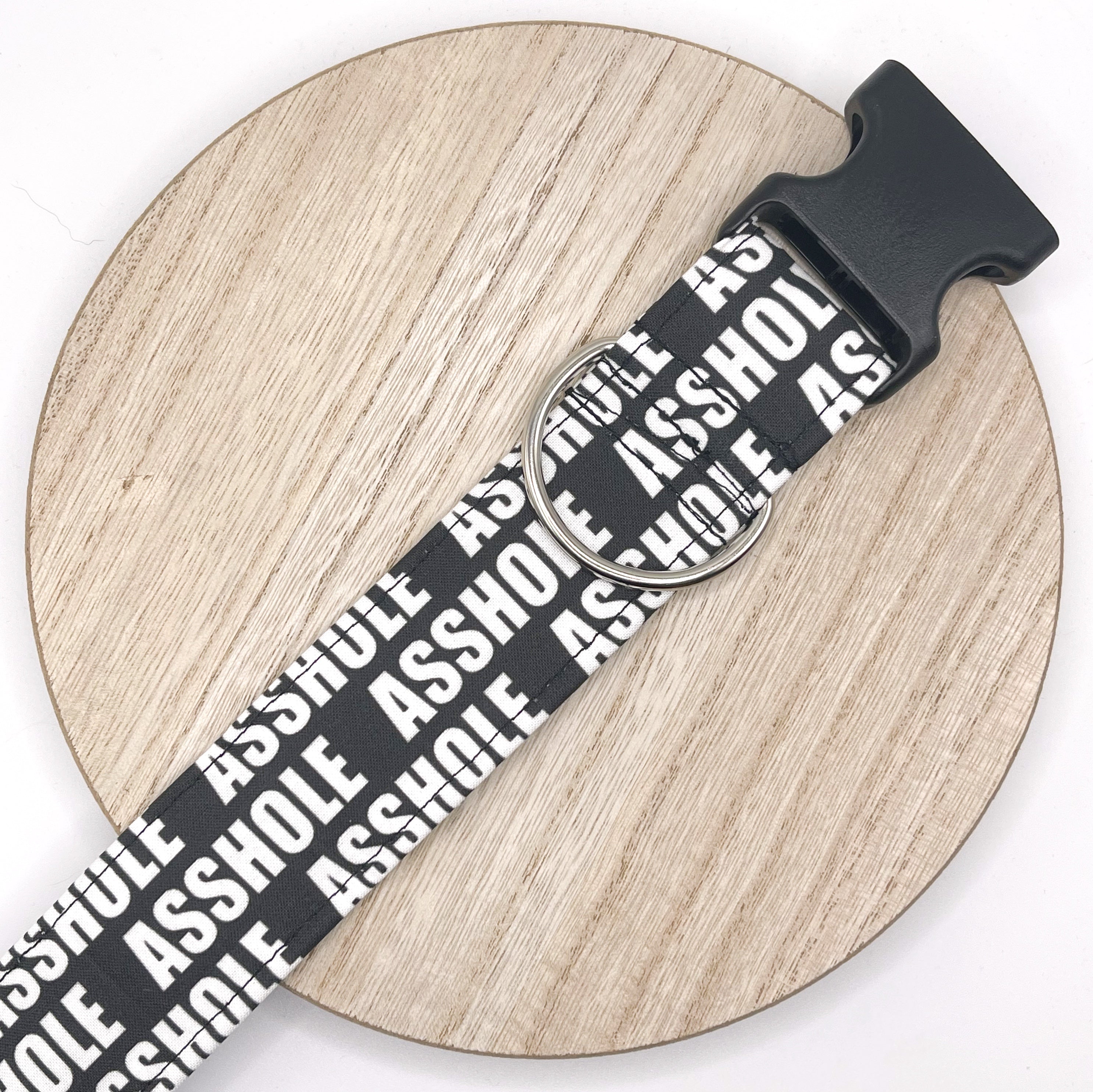 Dog Collar/ Asshole Dog Collar/ Black Dog Collar/ Cussing Dog Collar/F ...